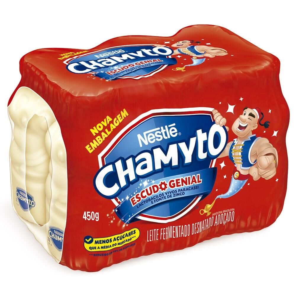 Leite Fermentado NESTLÉ Chamyto Tradicional Conjunto com 6 Unidades 450g