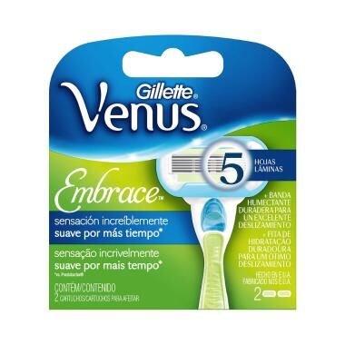 Carga para Aparelho de Depilar GILLETTE Venus Embrace com 2 Unidades