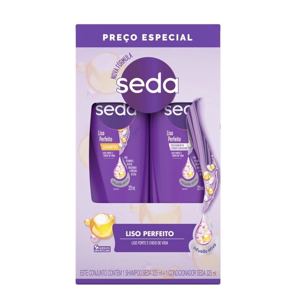 Kit SEDA Shampoo + Condicionador Liso Perfeito Cocriações 325ml