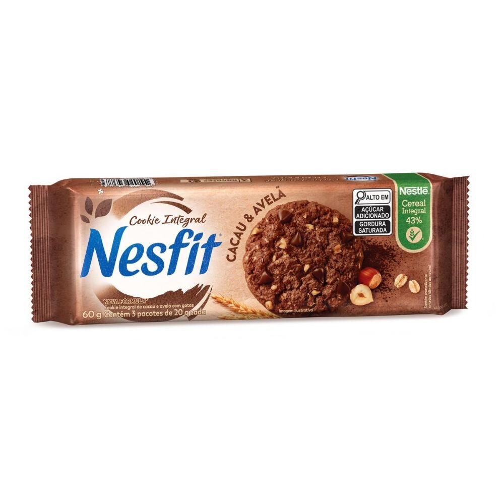 Biscoito NESFIT Cookie Integral Cacau & Avelã 60g