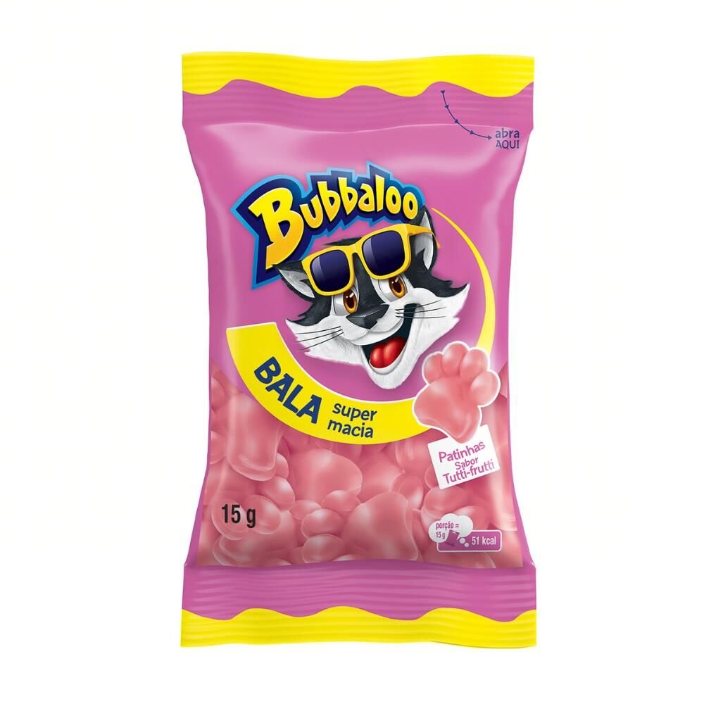 Bala BUBBALOO Patinhas Tutti Frutti 15g