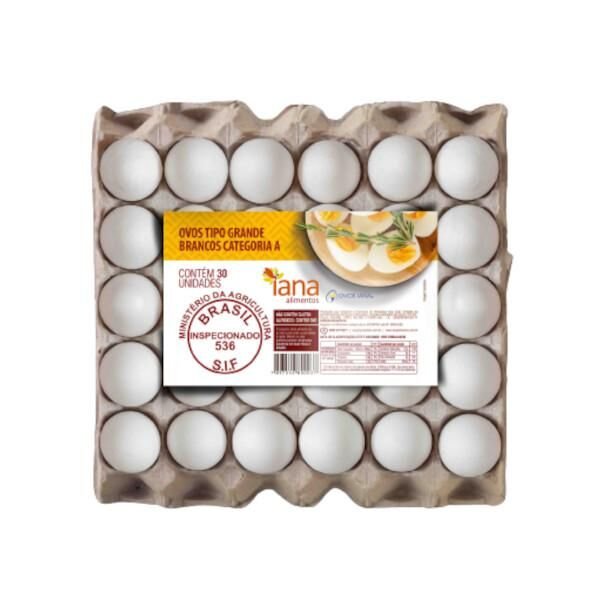 Ovo Branco IANA Grande com 30 Unidades